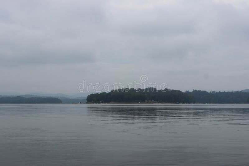 Looking at the Surface of a Large and Beautiful Mountain Lake Stock ...
