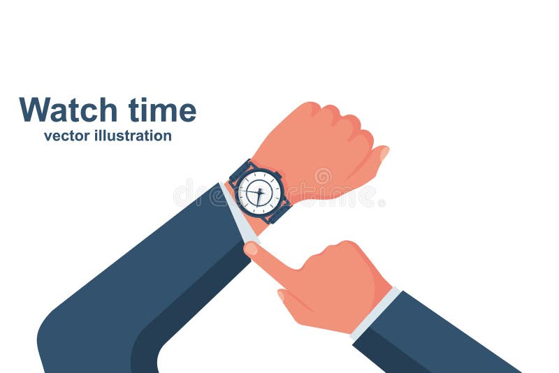 Looking Time Sketch Drawing Design. Human in Suit Watching Time Stock ...