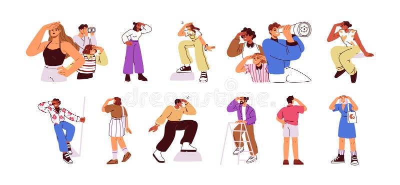 Looking To Future with Curiosity. Vision, Discovery Concept Stock ...