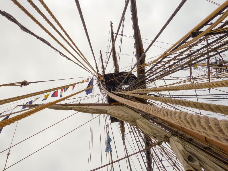 Looking To the Top of the Mast Stock Photo - Image of ships, lines ...