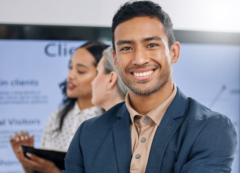 Looking Toward a Bright Future. a Businessman in His Office. Stock ...