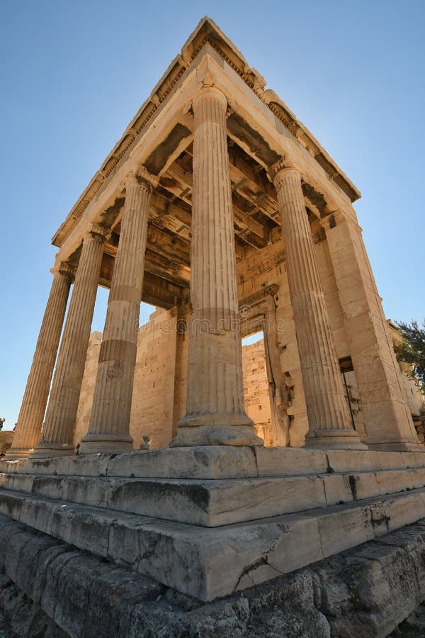 Looking Up Acropolis of Athens Stock Photo - Image of ruins, temple ...