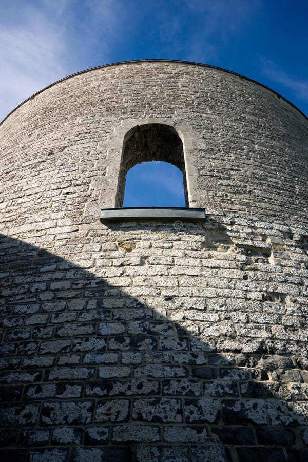 Looking Up at Ancient Stone Tower Wall Stock Photo - Image of ...