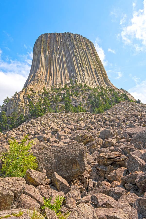 Looking Up a Boulder Field To a Monolith Stock Photo - Image of ...