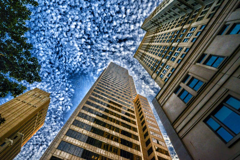 Looking Up at Buildings in HDR Stock Photo - Image of place, stone ...