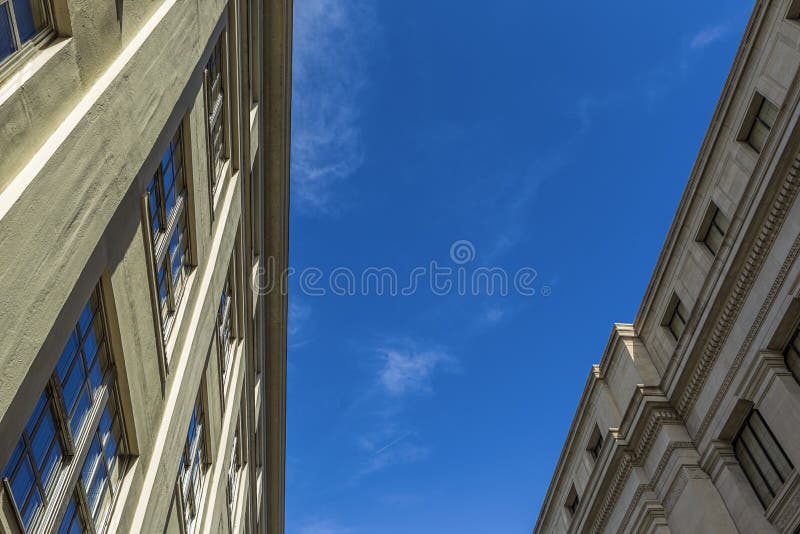 Looking Up at Buildings and Sky. Stock Photo - Image of nature, scene ...