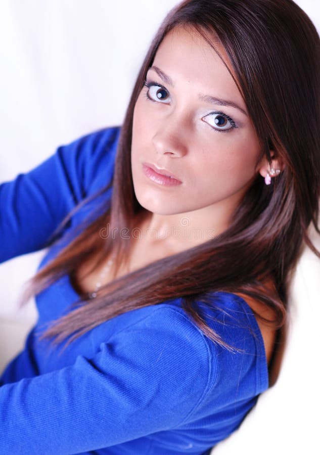 Looking up at camera stock image. Image of girl, fresh - 3461827