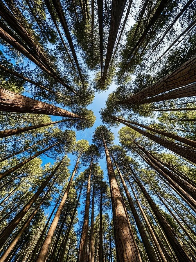 Looking Up at a Canopy of Trees Stock Illustration - Illustration of ...