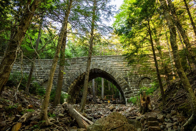 Looking Up at the Castle LIke Wall of Hemlock Bridge Stock Image ...