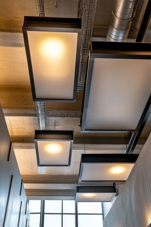 Looking Up at a Ceiling Ventilation System, with Ceiling Construction ...