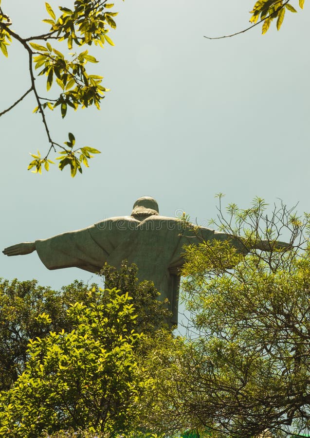 Looking Up at Christ the Redeemer Statue from Behind Editorial Photo ...