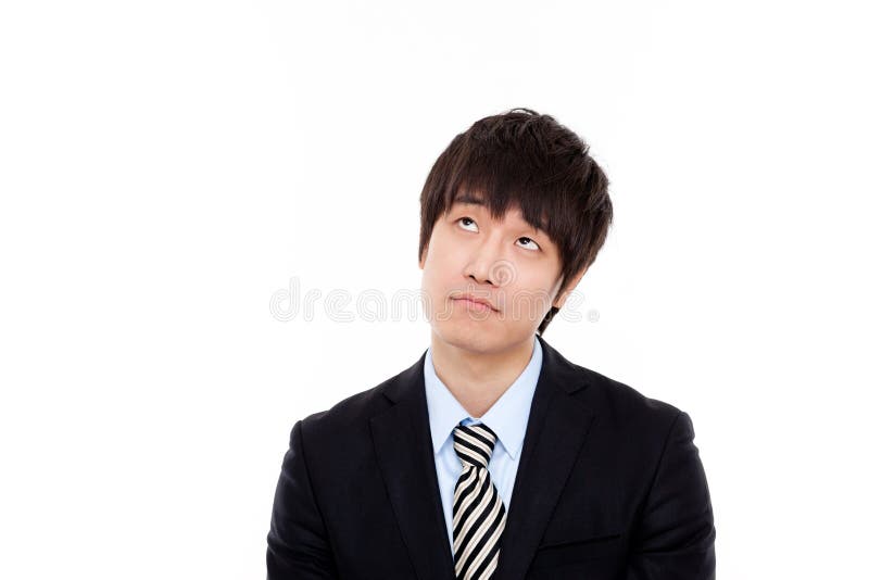 Looking Up Good Face Business Man. Stock Image - Image of relax ...