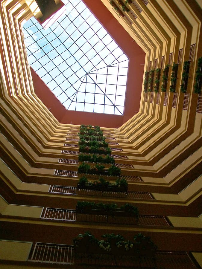 Looking Up Inside a Building Stock Photo - Image of unique, floors ...