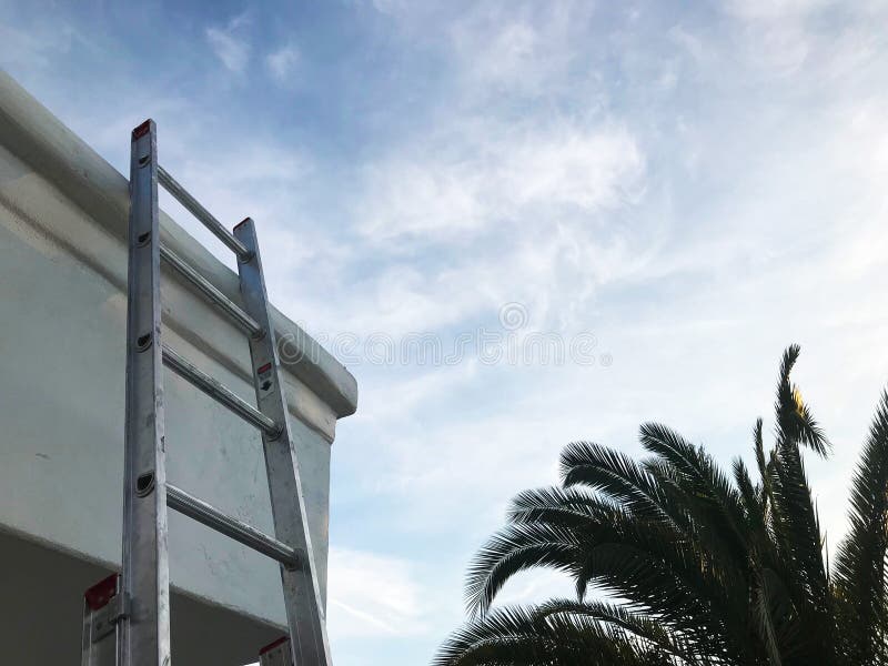Looking Up a Ladder To the Sky Stock Image - Image of look, heights ...