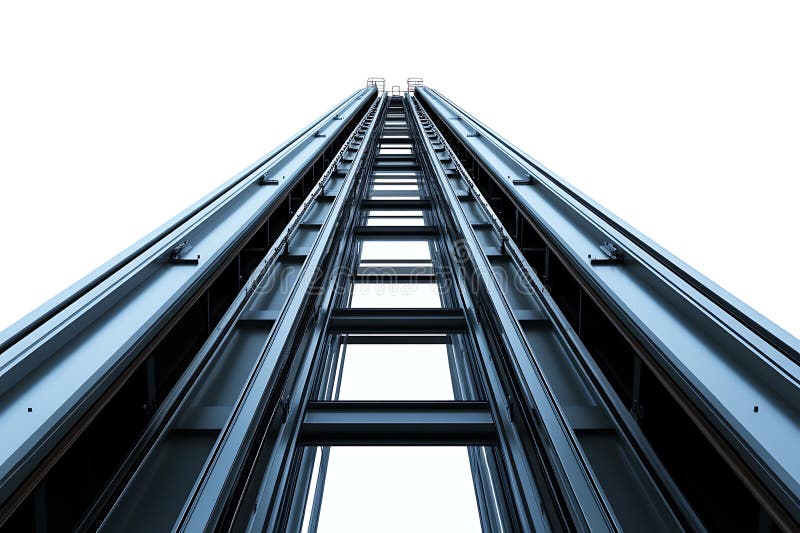 Looking Up at a Modern Glass Elevator Shaft Stock Illustration ...