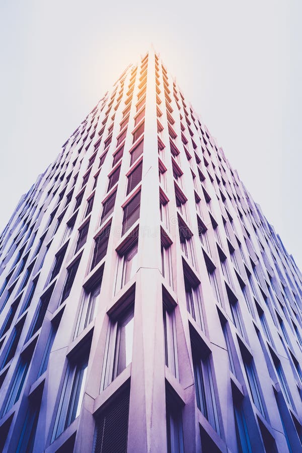 Looking Up on Modern Skyscraper Building Facade Stock Photo - Image of ...