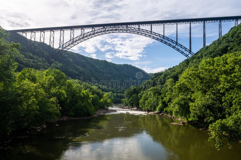 Looking Up at New River Gorge Bridge from River Level Stock Image ...
