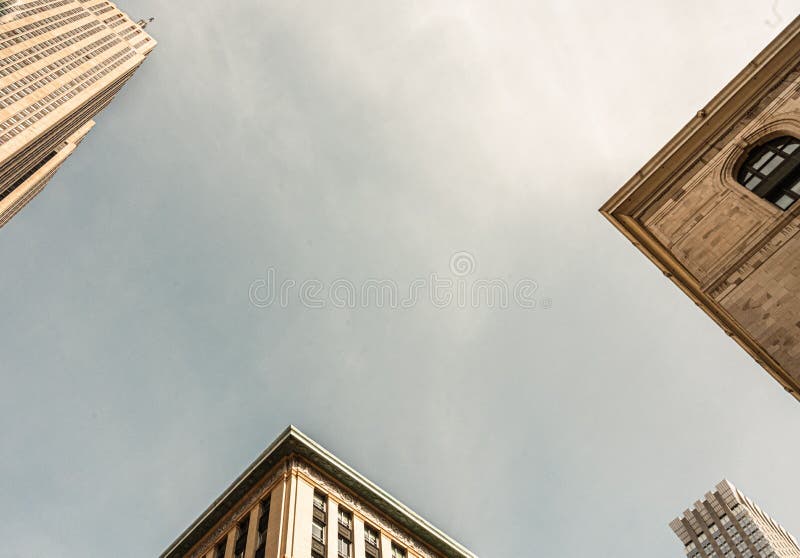 Looking Up at the Sky with the Building on the Corner of the Frame in ...