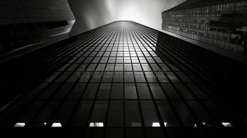Looking Up at a Skyscraper from the Ground Stock Illustration ...
