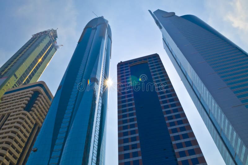 Looking Up at Skyscraper Perspective Stock Photo - Image of district ...