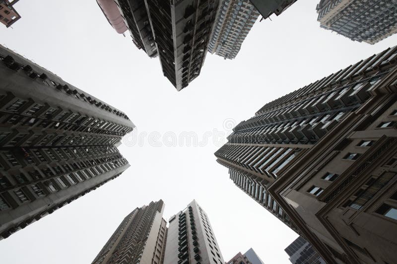Looking up at skyscrapers stock photo. Image of hong - 71538260