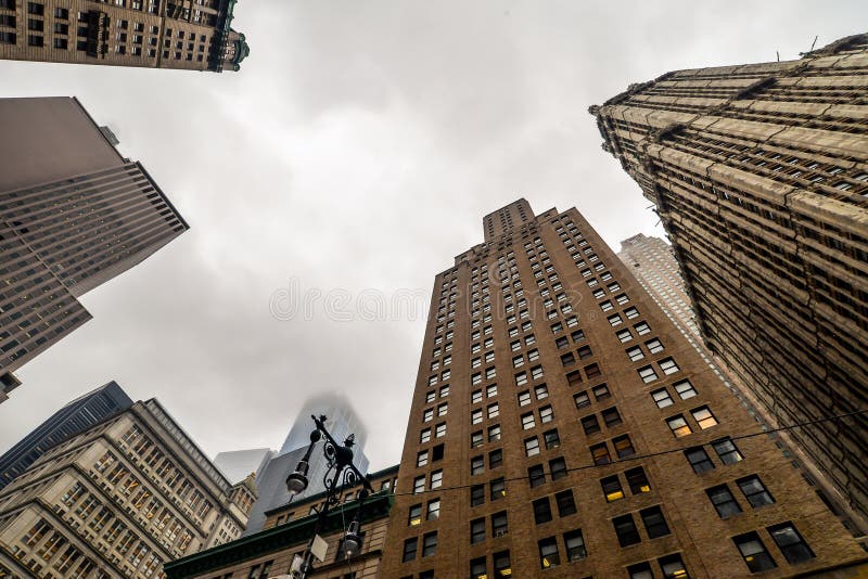 Looking Up at the Skyscrapers Stock Photo - Image of manhattan ...
