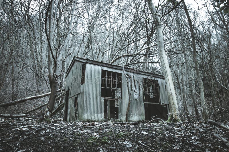 Spooky Old Barn with Crows on a Stormy Night Stock Image - Image of ...