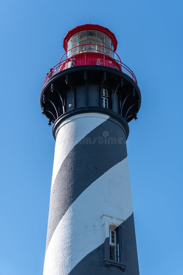 Looking Up at the St Augustine Lighthouse Stock Photo - Image of ...