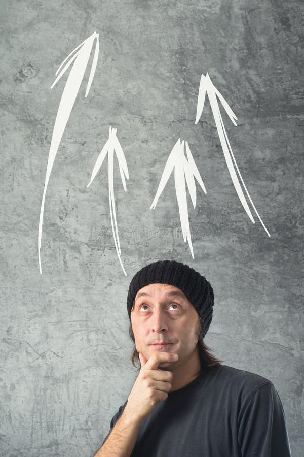 Looking up and thinking stock photo. Image of observe - 37005486