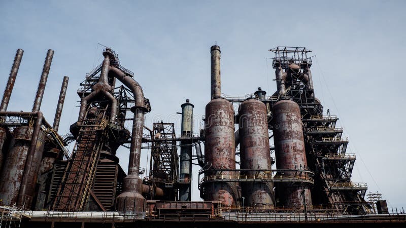 Looking Up To an Old Urban Steel Structure Stock Image - Image of ...