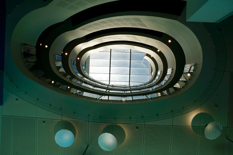 Rounding Building with Chimney Stock Photo - Image of balkony, round ...