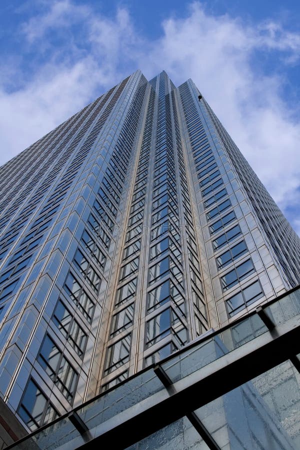 Looking Up a Very Tall Steel Office Building Stock Photo - Image of ...