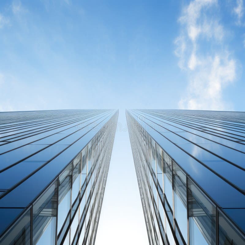 Looking Up View of a Tall Building Stock Image - Image of urban, tower ...