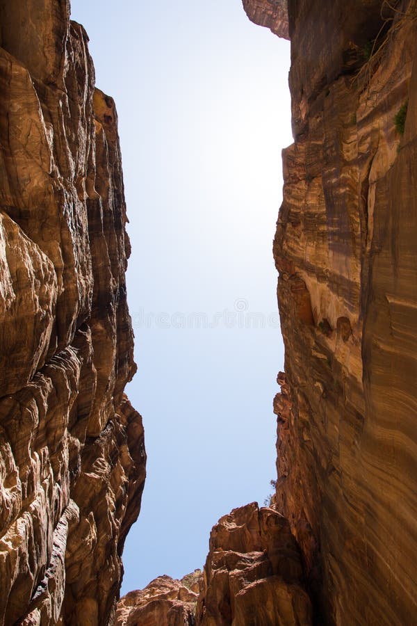 Narrow Passages through Petra Stock Image - Image of domestic, donkey ...