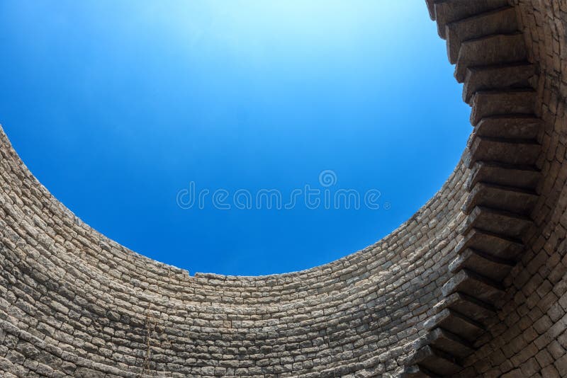 Looking up from a well stock image. Image of stairs - 144925431