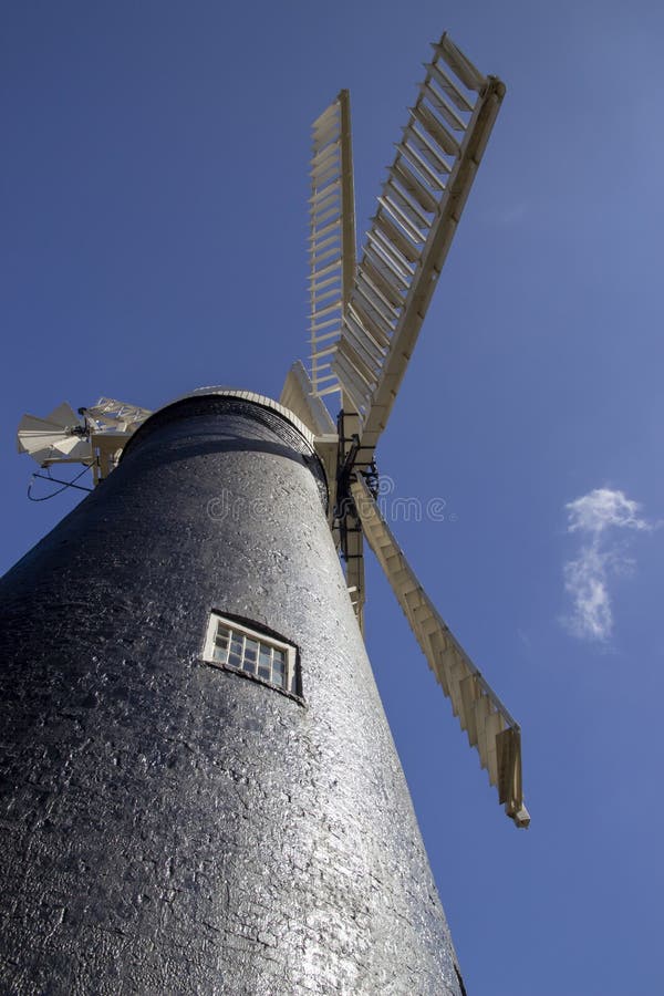 Looking up at a windmill stock photo. Image of technology - 121954788