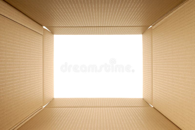 Cardboard Box Inside Looking Out Copy Space Stock Image - Image of view ...
