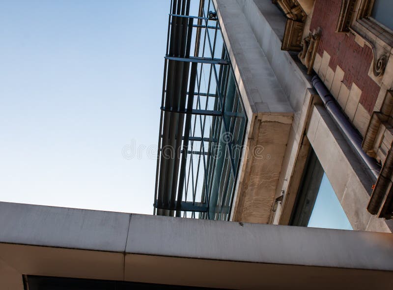 Looking Upwards at a Modern Building Stock Image - Image of business ...