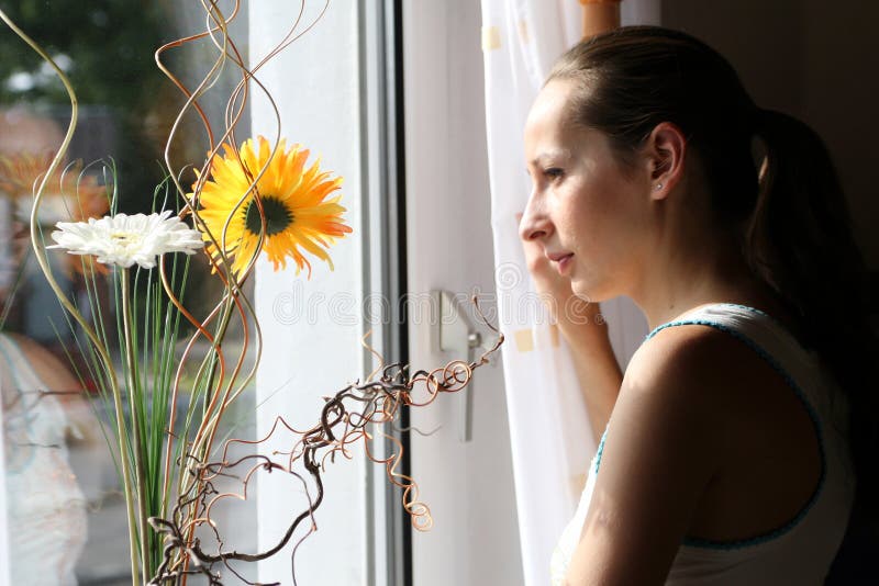 Looking through the window stock photo. Image of portraits - 2839308