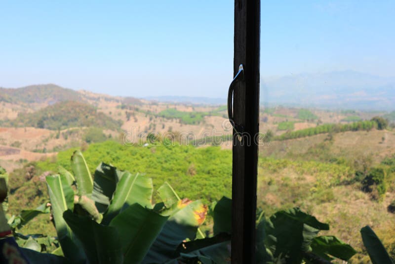 Looking through the Window Will See Beautiful Scenery, Mountains and ...