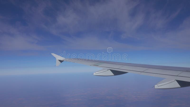 Looking on Wing and Sky from Airplane Stock Video - Video of ...