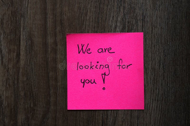 We are Looking for You Write on the Table Stock Illustration ...