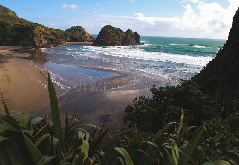 Lookout point over a beach stock photo. Image of ocean - 113900412