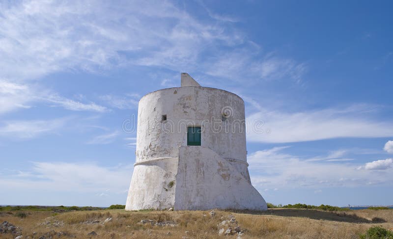 Lookout Tower Along the Italian Coast Stock Photo - Image of watchtower ...