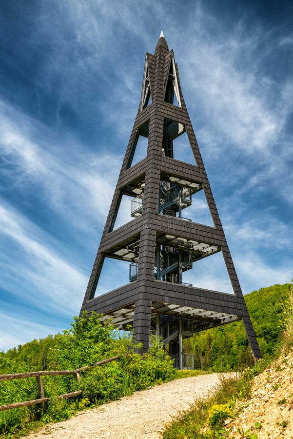 Lookout Tower Called Heart of Terchova in Slovakia Stock Photo - Image ...