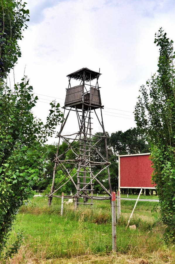 Wooden Lookout Tower For Hunting In The Woods Stock Image - Image of ...