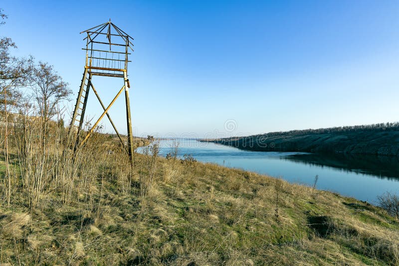 Lookout Tower on the Island of Khortytsya Stock Photo - Image of ...