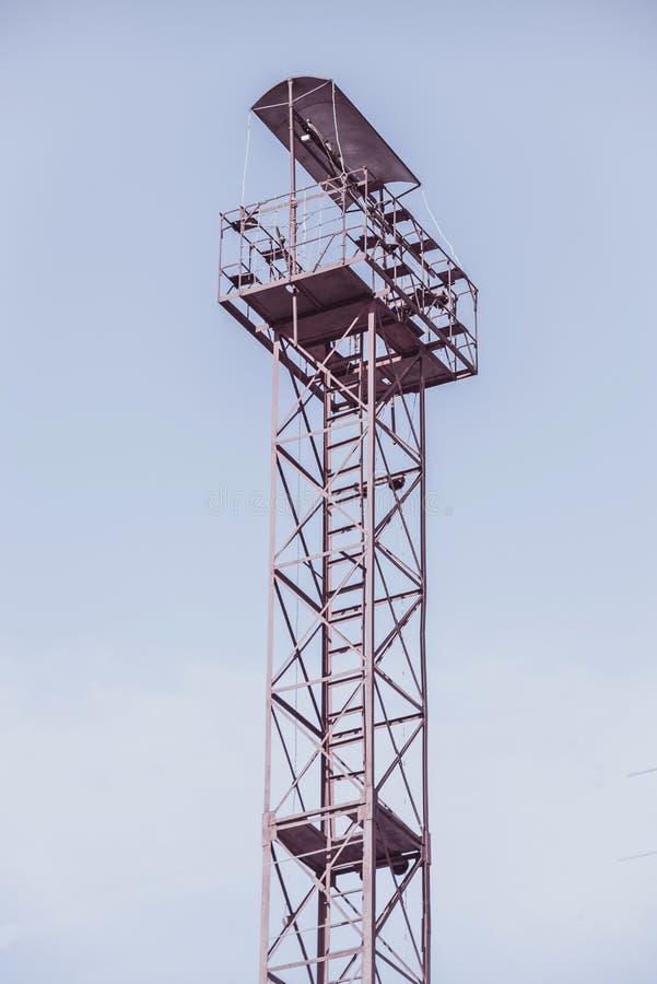 Lookout Tower on Sky Background Stock Photo - Image of hunter, dramatic ...