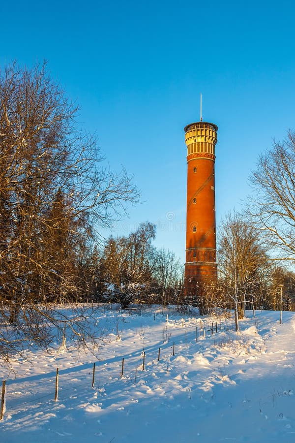 Tower in the winter snow stock photo. Image of tower - 183752580