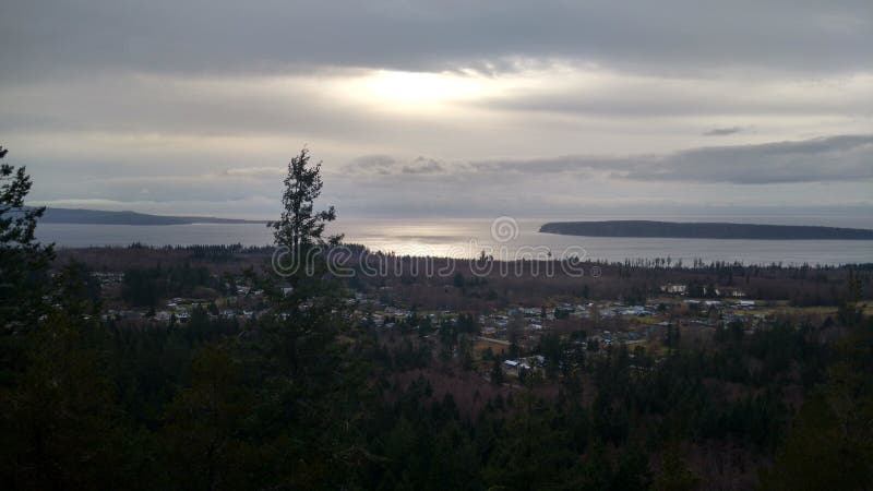Lookout stock photo. Image of town, lake, island, cloud - 67418252
